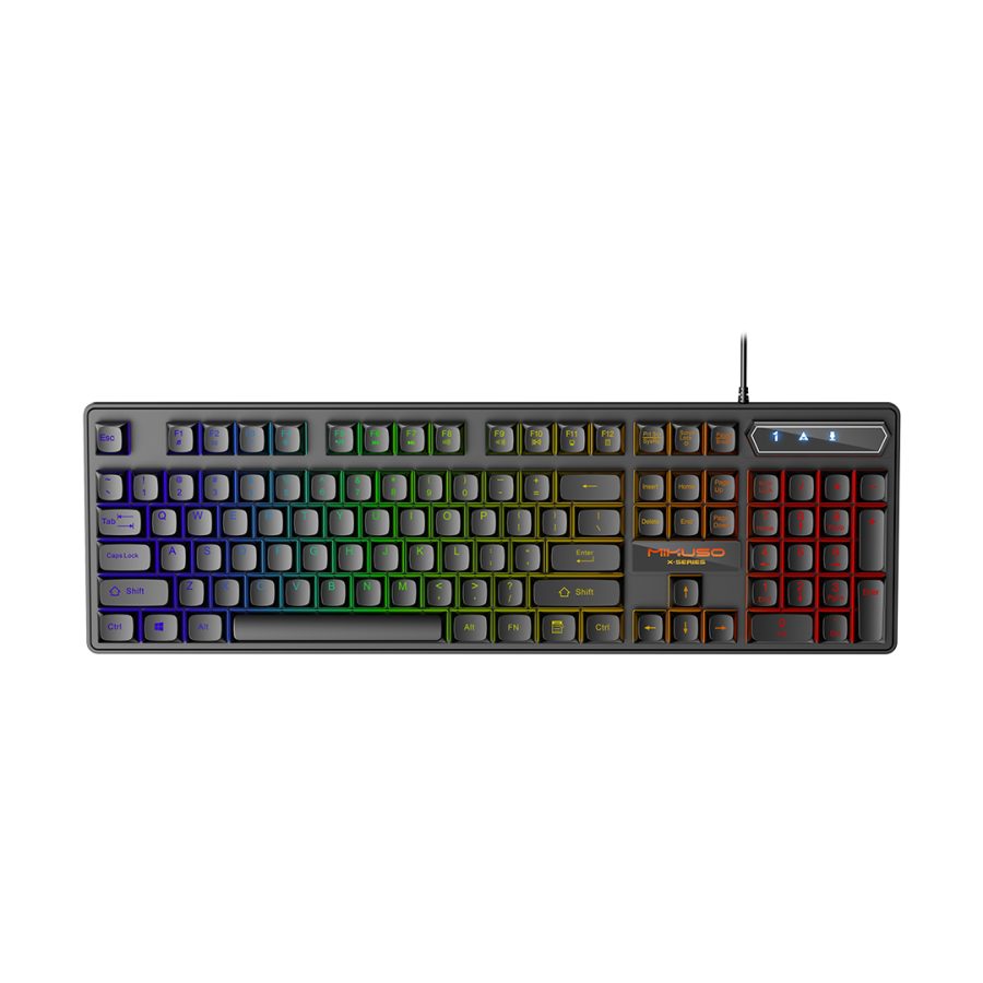 MIKUSO XK-601 RGB Gaming Keyboard 104 Keys USB Wired